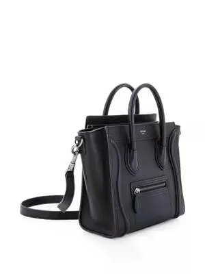 Celine Luggage Bag Grainy Leather Nano Crossbody - Black