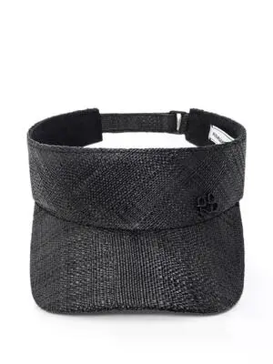 Ruslan Baginskiy Monogram-embellished Straw Visor - Black