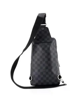 LOUIS VUITTON Avenue Sling Bag Limited Edition Renaissance Map Damier Graphite Crossbody Bag - Black