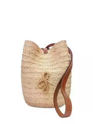 Ruslan Baginskiy Woven-straw Bucket Bag - Neutrals