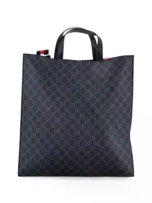Gucci Convertible Soft Open Gg Coated Canvas Tall Tote Bag - Black