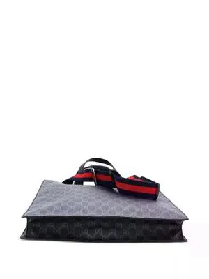 Gucci Convertible Soft Open Gg Coated Canvas Tall Tote Bag - Black