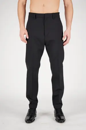 Dsquared2 One Pleat L.a. Trousers In Worsted Stretch Wool