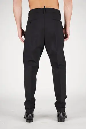 Dsquared2 One Pleat L.a. Trousers In Worsted Stretch Wool