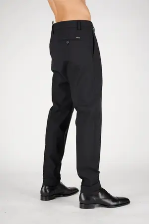 Dsquared2 One Pleat L.a. Trousers In Worsted Stretch Wool
