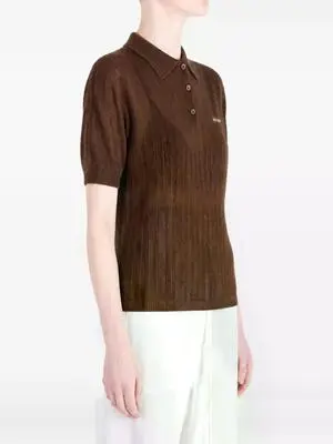 Miu Miu Pointelle-knit Polo Shirt