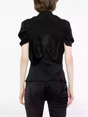 Ottolinger Gathered Sleeve Top With Contrast Trim