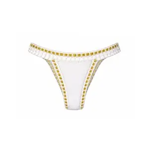 IVY SWIMWEAR Sophia In Golden Sand Bottoms - White
