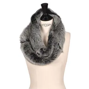 OWEN BARRY Toscana Sheepskin Ebony Briza Infinity Scarf - Black