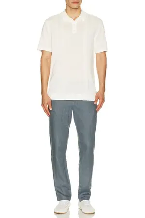 Onia Silk Ribbed Knit Polo Shirt - Ivory