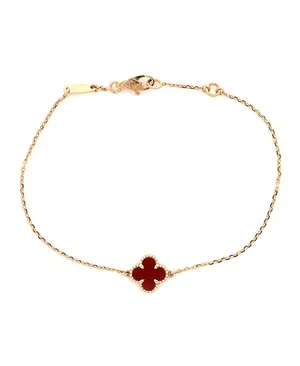 VAN CLEEF & ARPELS Sweet Alhambra Bracelet 18k Rose Gold And Carnelian - Pink