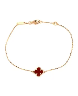 VAN CLEEF & ARPELS Sweet Alhambra Bracelet 18k Rose Gold And Carnelian - Pink