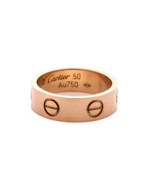 CARTIER Love Band Ring 18k Rose Gold