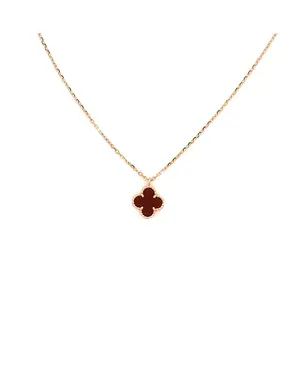 VAN CLEEF & ARPELS Sweet Alhambra Pendant Necklace 18k Rose Gold And Carnelian, 15.75 - Pink