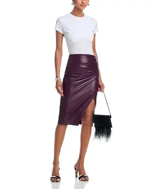 Generation Love Gina Faux Leather Skirt - Plum
