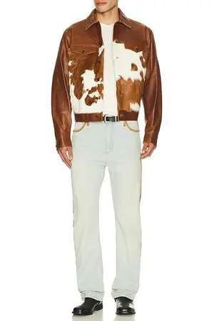 AUSTIN POST Leather Trucker Jacket