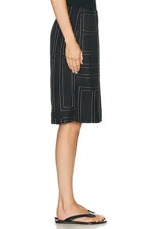 TOTEME Monogram Silk Culotte Short - Black