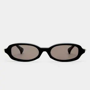 Le Specs Lichtblick Oval Sunglasses With Mechanical Temples - Black