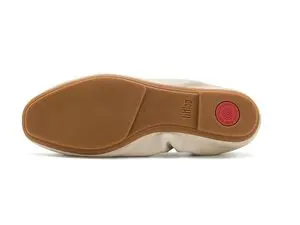 Fitflop Delicato Poise Leather Ballerinas Flat Dress Shoes - Beige