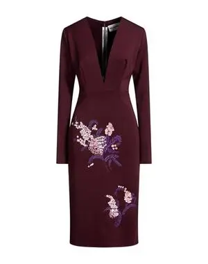 DES_PHEMMES Midi Dress Burgundy Size Polyester, Elastane - Red