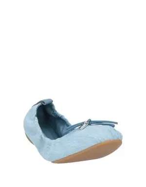 Hogan Ballet Flats In Denim - Blue