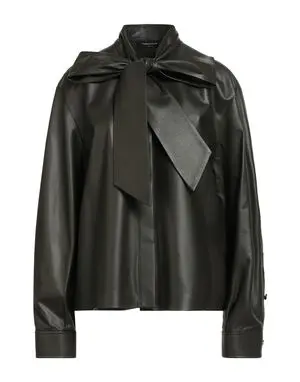 Fabiana Filippi Leather Shirt With Bow Detail