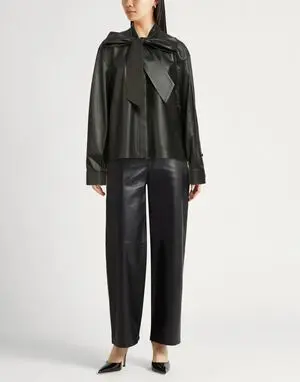 Fabiana Filippi Leather Shirt With Bow Detail