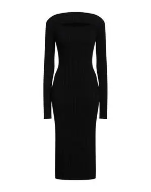 ANINE BING Midi Dress Size Cotton, Elastane - Black
