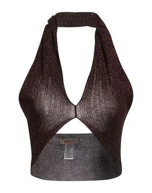 KONTATTO Top Dark Size Viscose, Polyester, Metallic Polyester - Brown