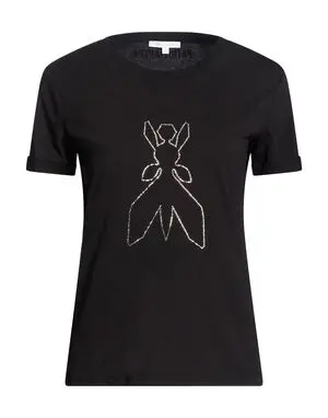 Patrizia Pepe Embellished Cotton T-shirt - Black