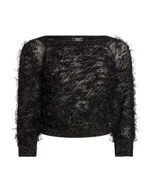 Peserico Sweater In With Metallic Fiber And Puff Sleeves