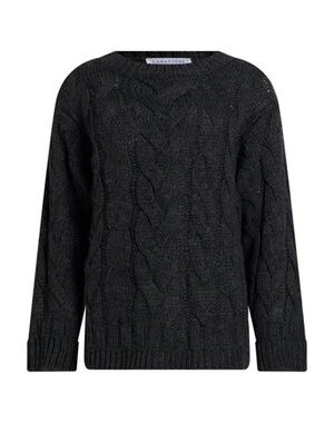 CARACTÈRE Cable Knit Crewneck Sweater - Grey