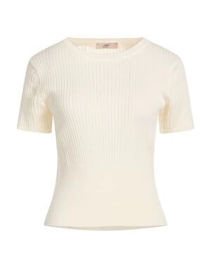 CARLA G. Ribbed Knit Crewneck Sweater - Ivory