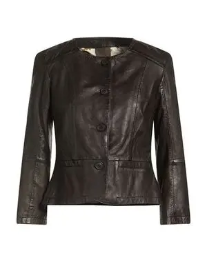 BULLY Jacket Dark Size Leather - Brown