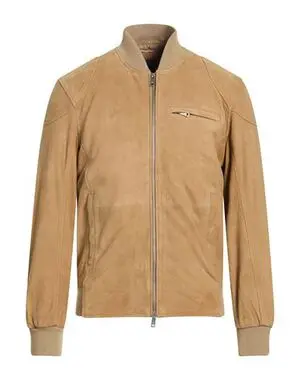 LIU •JO MAN Suede Bomber Jacket - Camel