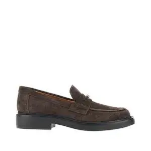 TOD'S Suede Leather Loafers With Gold-tone Logo Detail