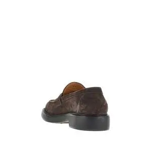 TOD'S Suede Leather Loafers With Gold-tone Logo Detail