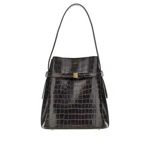 TOTEME Croco-embossed Leather Belted Bucket Bag