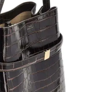 TOTEME Croco-embossed Leather Belted Bucket Bag