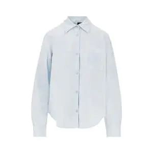 Loewe Anagram Embroidery Cotton-blend Shirt - Blue
