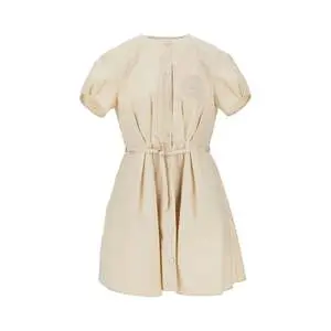 Loewe Cotton Mini Shirt Dress - Beige