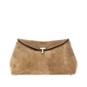 TOTEME Suede Leather 't-lock' Clutch