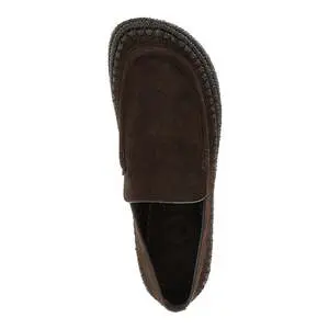 Loewe Suede Leather And Raffia Loafers