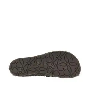 Loewe Suede Leather And Raffia Loafers