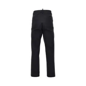 Dsquared2 Stretch Wool Tailored Straight Leg Pants - Black