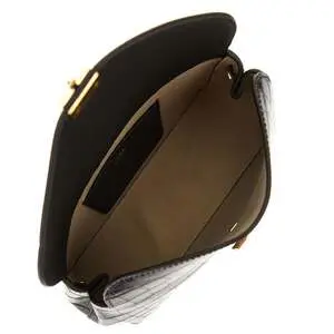 TOTEME Croco-embossed Leather T-lock Clutchc
