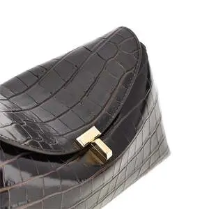 TOTEME Croco-embossed Leather T-lock Clutchc