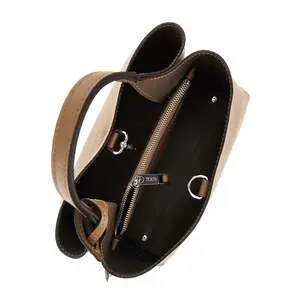 TOD'S Grained Leather Micro Shopping Bag With T Timeless Charm - Brown