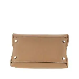 TOD'S Grained Leather Micro Shopping Bag With T Timeless Charm - Brown