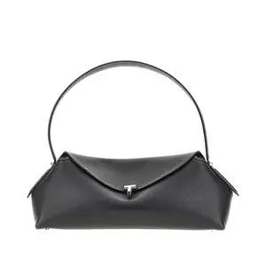 TOTEME Grained Leather T-lock Shoulder Bag - Black